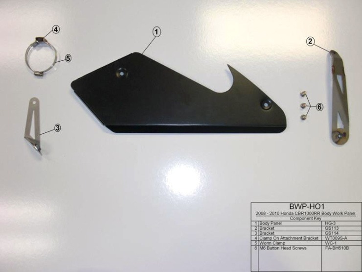 2008-16 Honda CBR 1000RR Lower Body Panel – Shop M4 Exhaust